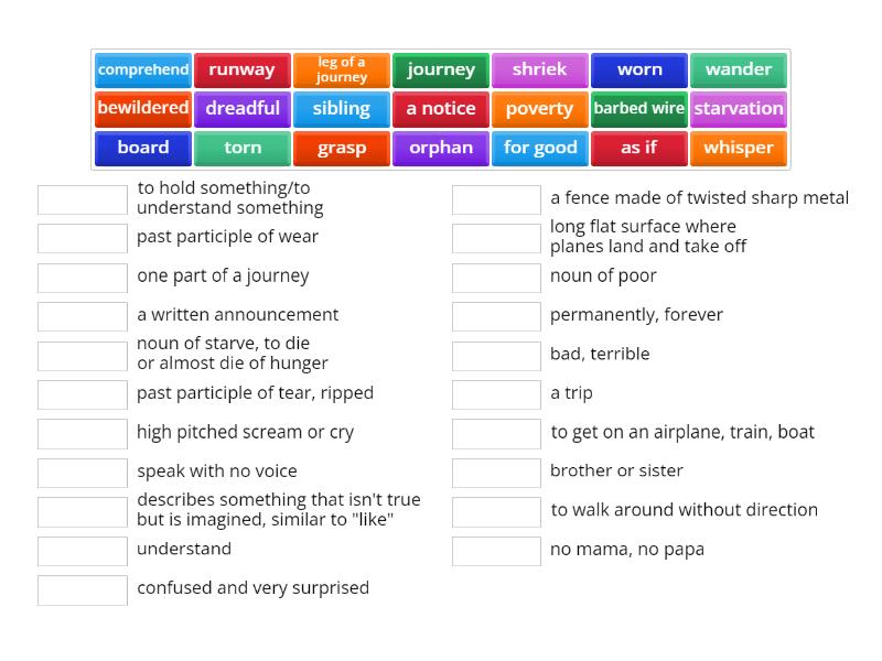 LWTW chapters 14-16 - Match up