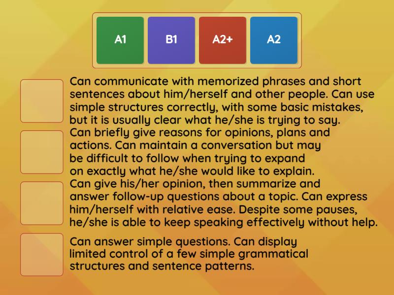 CEFR A1-B1 - Match up