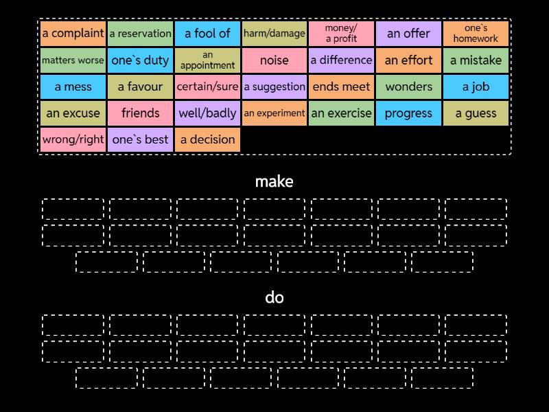 make/do - Group sort