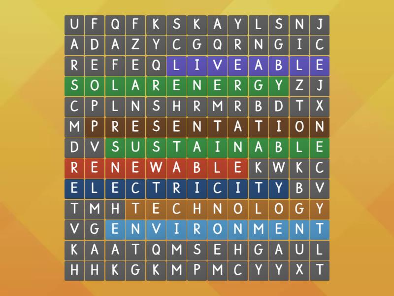Unit 9: Language - Wordsearch