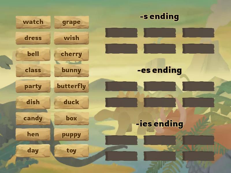 Plural Nouns (-s, -es, and -ies) - Group sort