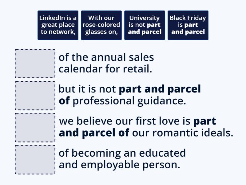 Part and parcel - Match up