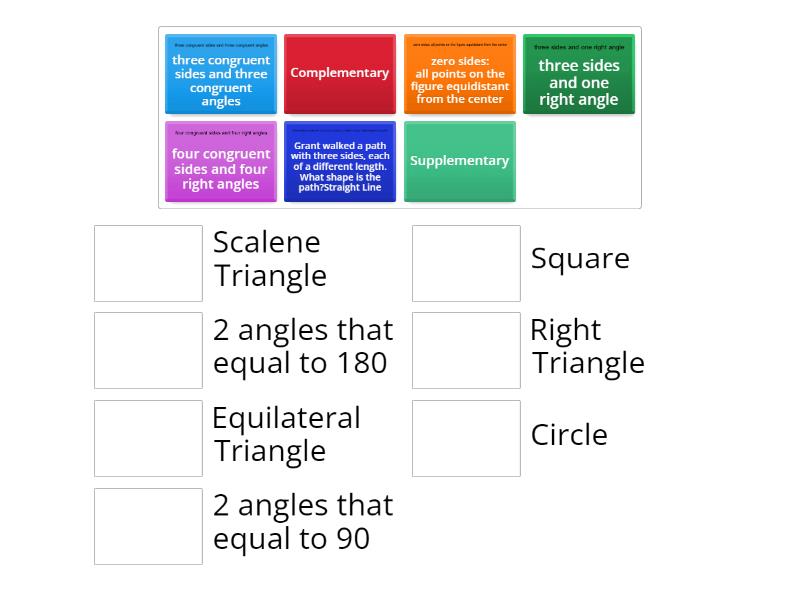 Triangles and Angles - Match up