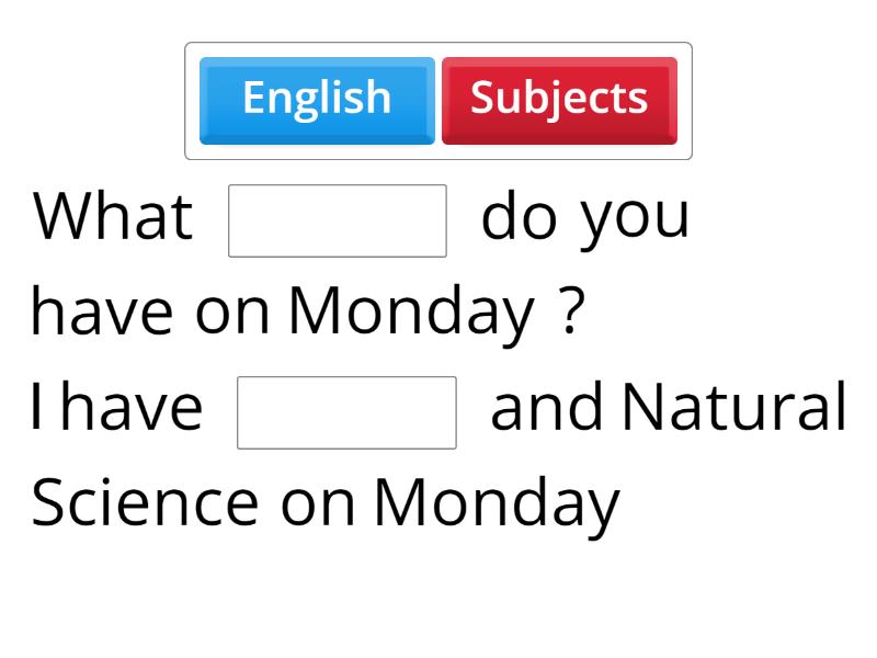 My Class Schedule - Complete the sentence