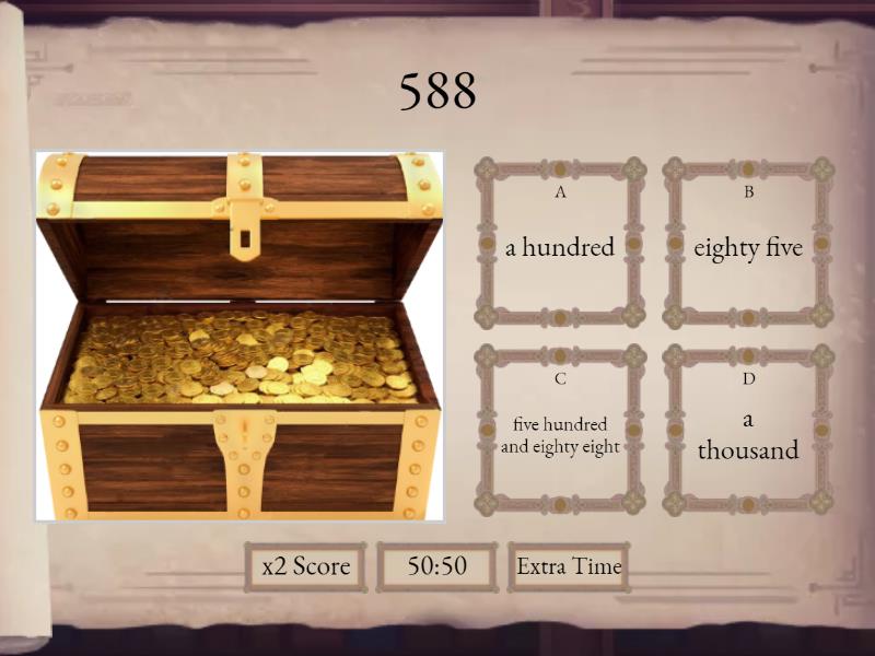 Treasure and numbers - Gameshow quiz