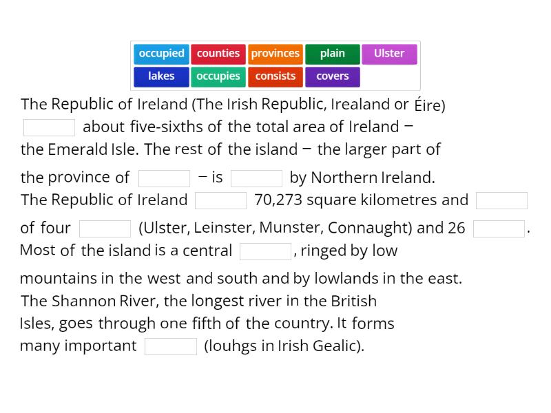 Ireland's geography - Complete the sentence