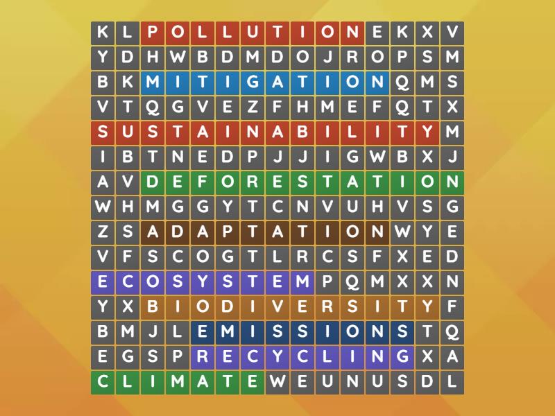 Climate change - Sopa de letras