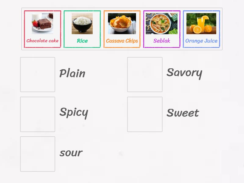 Match them with the taste ! - Match up