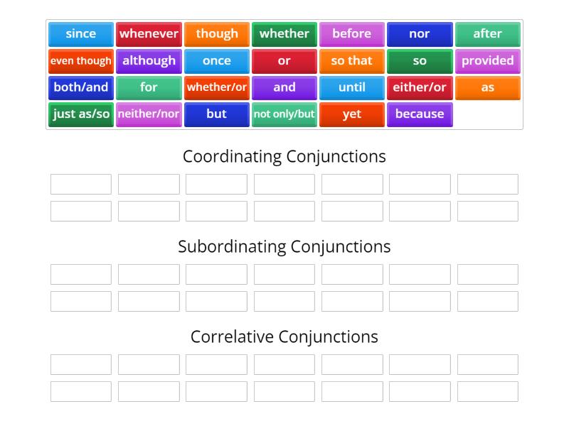 Conjunctions Task 1 - Group sort