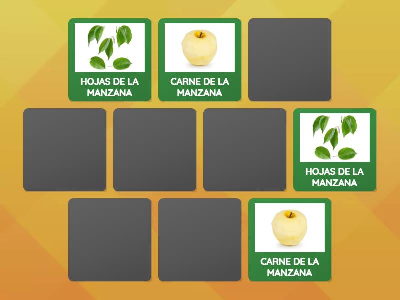 MEMOTEST "LAS PARTES DE LA MANZANA" - Combine os pares
