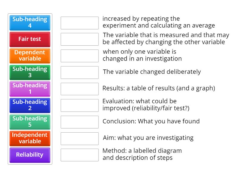 S1 Science investigation report - Match up