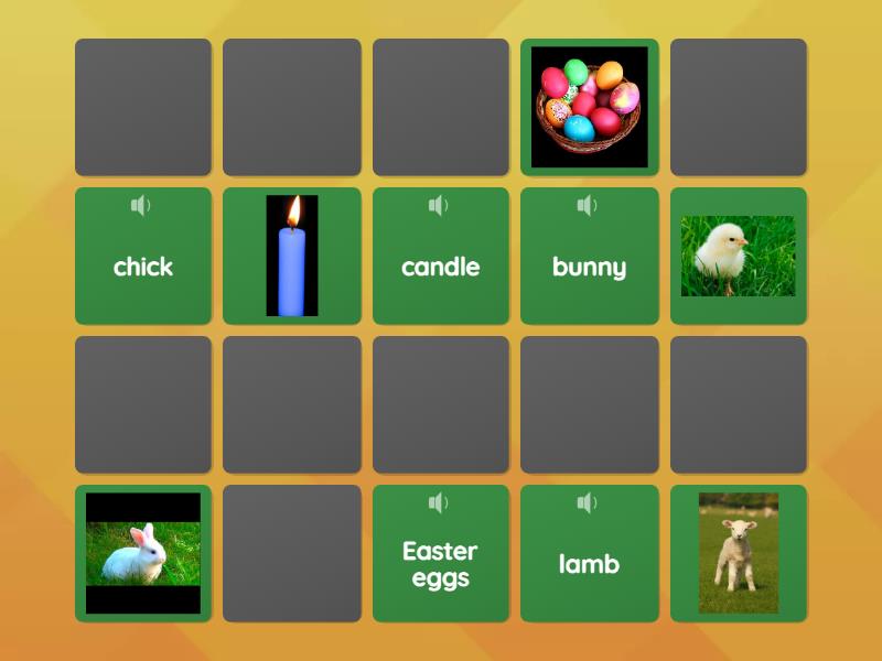 Easter vocabulary matching game - Matching pairs