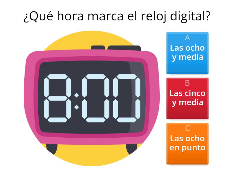 Leer hora reloj digital - Quiz