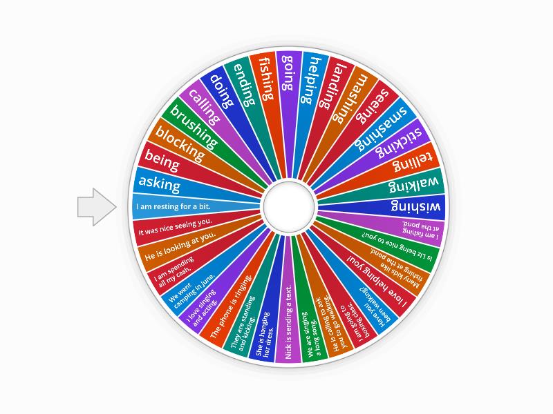 -ing words and sentences - UFLI 65 - Random wheel