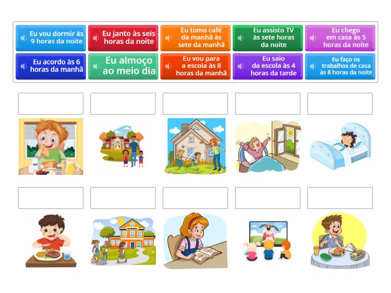 Minha rotina - Correlacione: - Match up