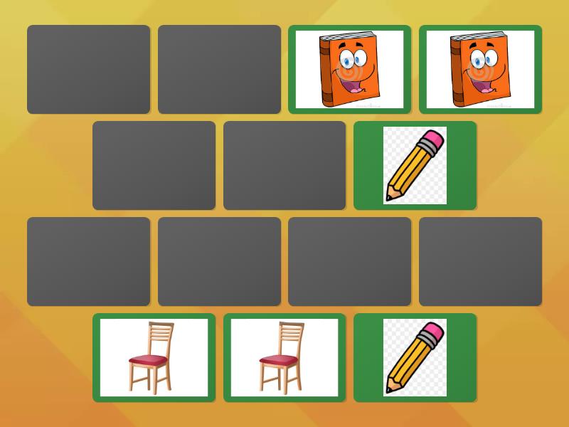 CLASSROOM OBJECTS Memory - Matching pairs