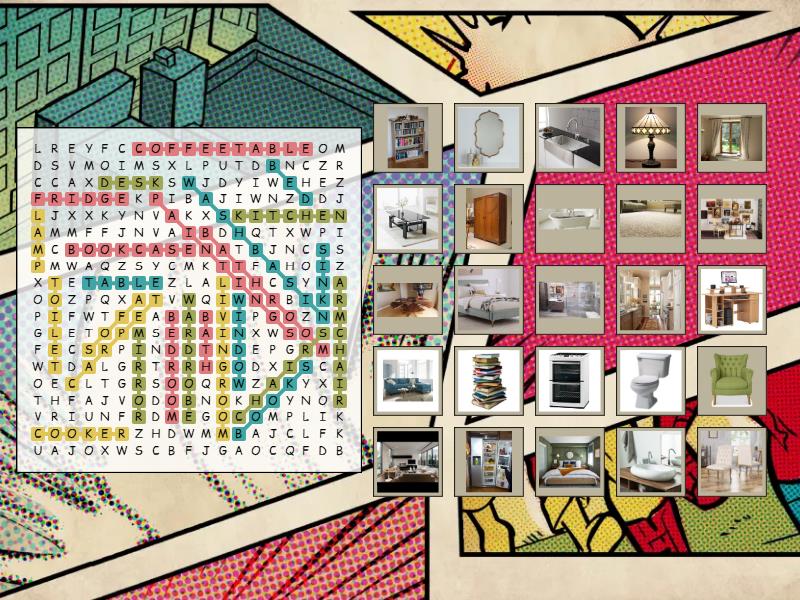 Spotlight 5 Module 3b Furniture - Wordsearch