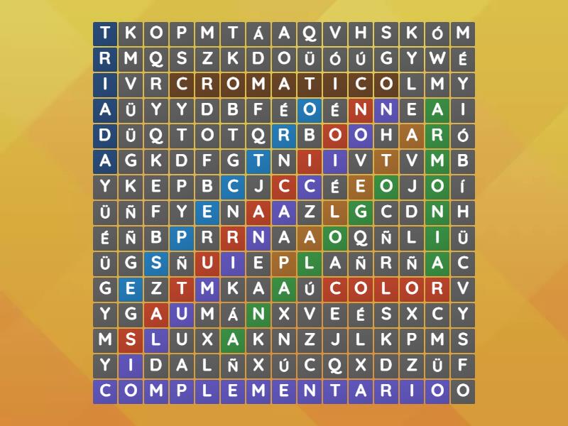Teoria del color - Sopa de letras