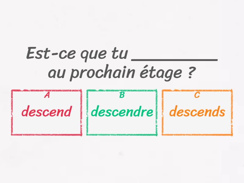 Le verbe descendre - Quiz