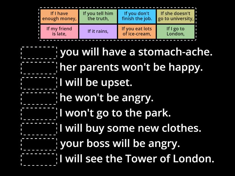 1st Conditional - Une las parejas