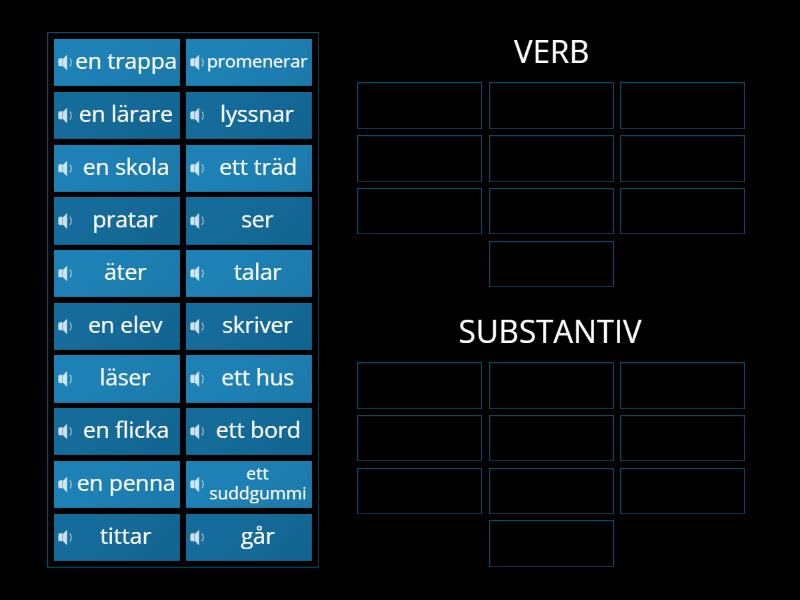VERB och SUBSTANTIV 1 - Group sort