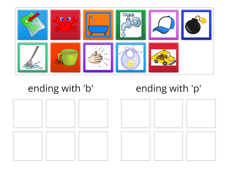 Sorting the ending sounds - Group sort
