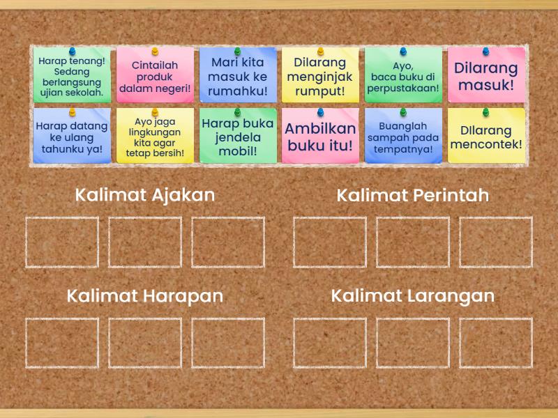 Kalimat Perintah, Ajakan, Harapan, dan Larangan - Group sort