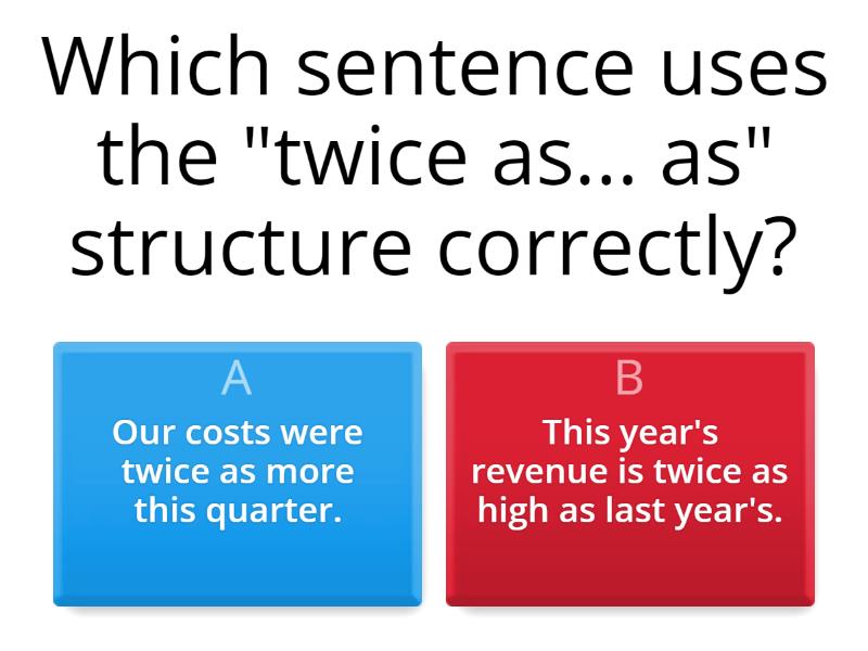 Comparative structures - Quiz