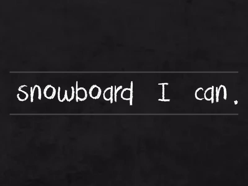 Can/can't - positive, negative, questions - Unjumble