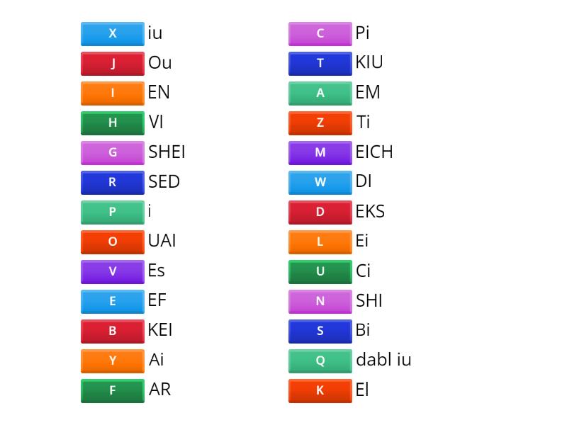 Teens 1- Alphabet - Unscramble