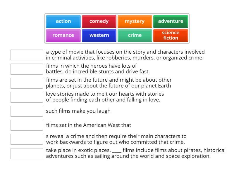 film genres - Match up