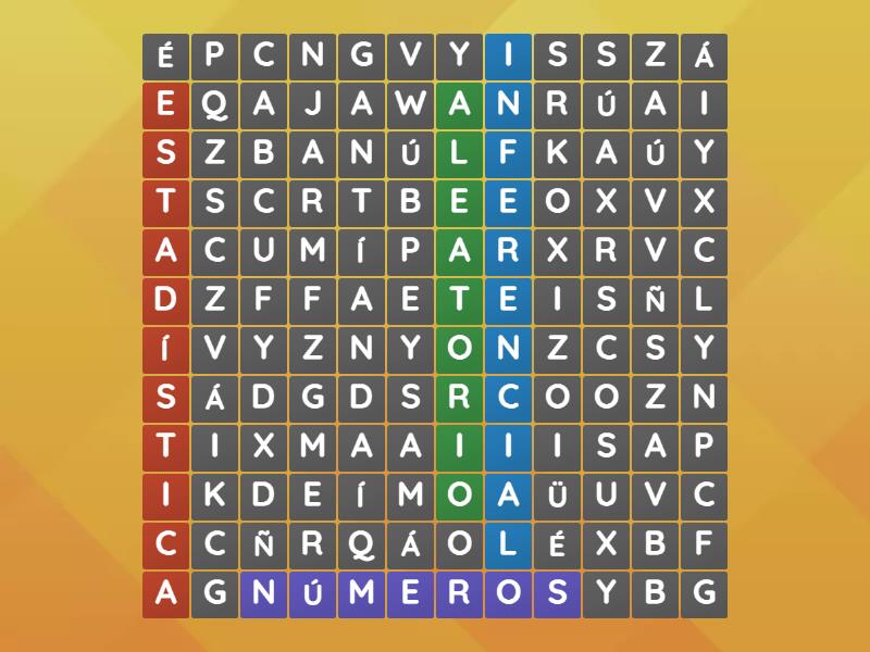 Sopa de letras matemáticas - Wordsearch