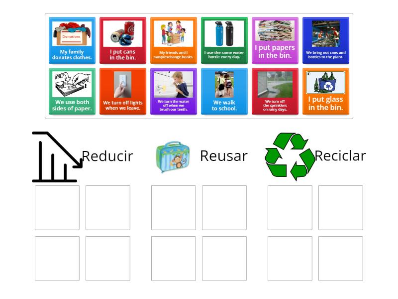 El dia de la tierra (Reducir, Reusar, Reciclar) - Group sort