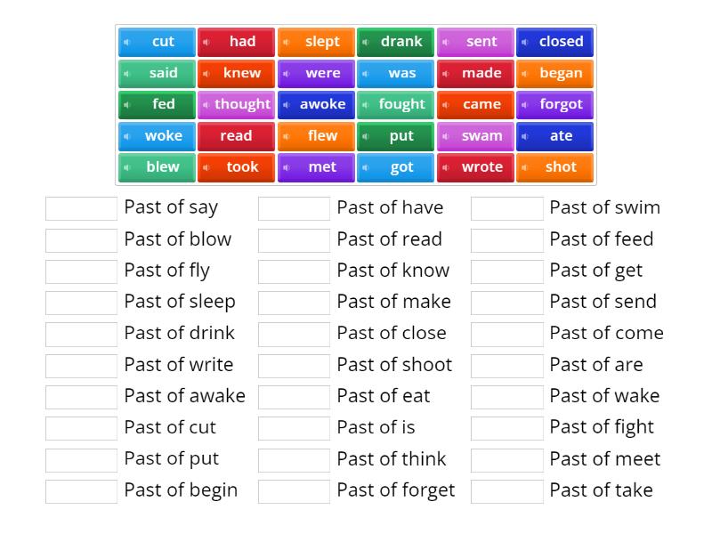 Past Simple (Irregular verbs) - Une las parejas