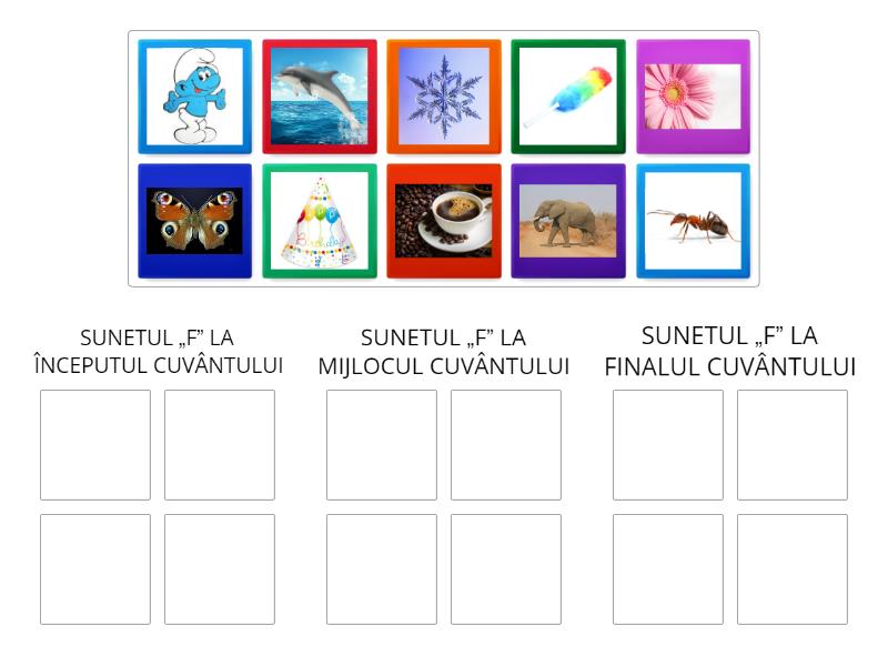 Sunetul si litera F - grupare - Group sort