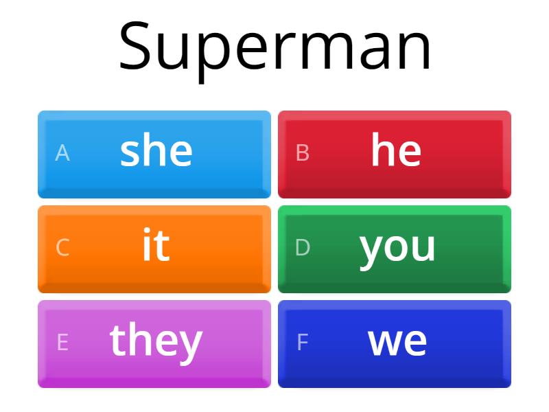Personal Pronouns - Superheroes - Quiz