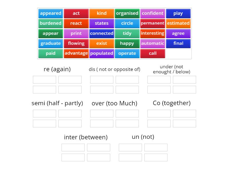 Prefixes Insight unit 4 - Group sort