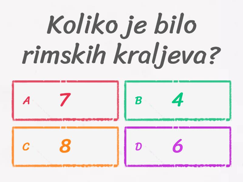 Kraljevi i carevi Rimskoga Carstva - Quiz