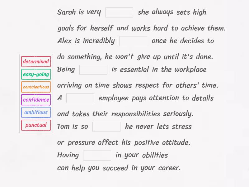 Job adjectives B1 - Complete the sentence