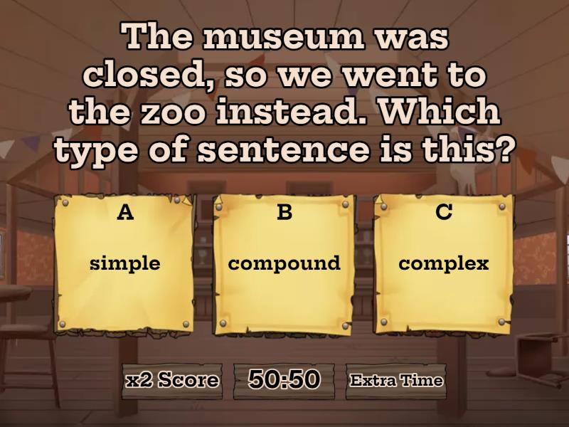 Simple, Compound, Complex Sentences - Gameshow quiz