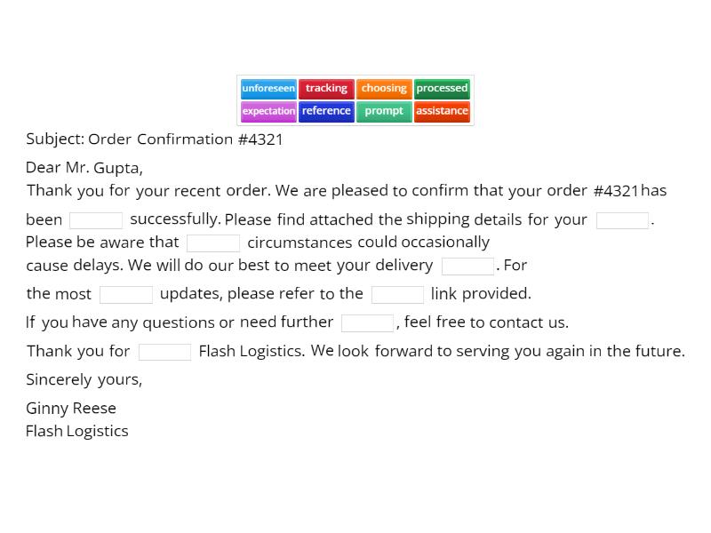 770 212: R6 Complete the Confirmation and thank you email. - Complete ...