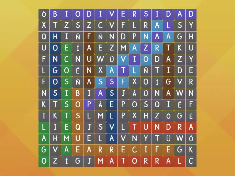 BIODIVERSIDAD Y ECOSISTEMAS DE MEXICO - Sopa de letras