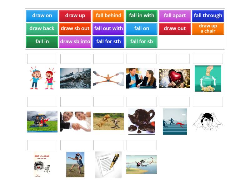 Phrasal verbs with Draw and Fall - Match up