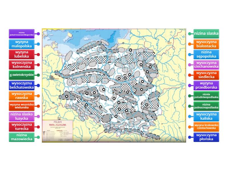 mapa polski nizina wyzyna - Labelled diagram