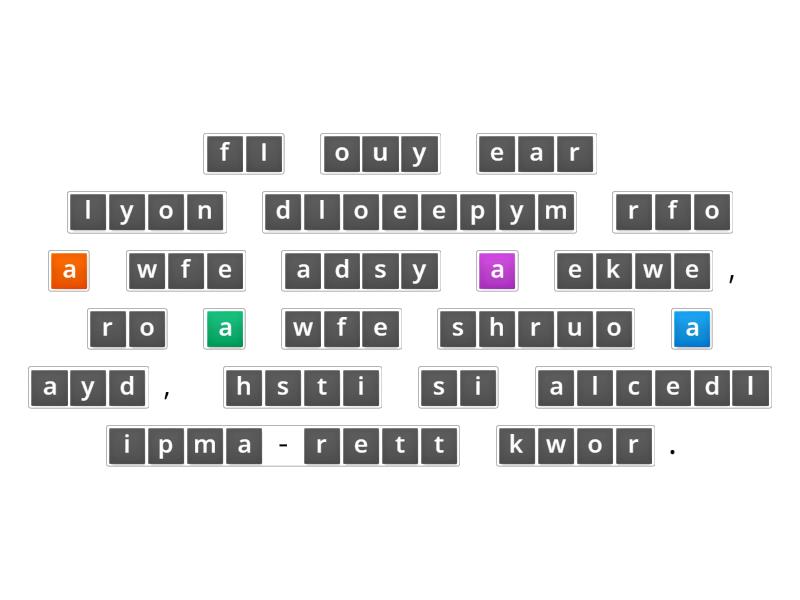 Phrases from the lesson - Anagram