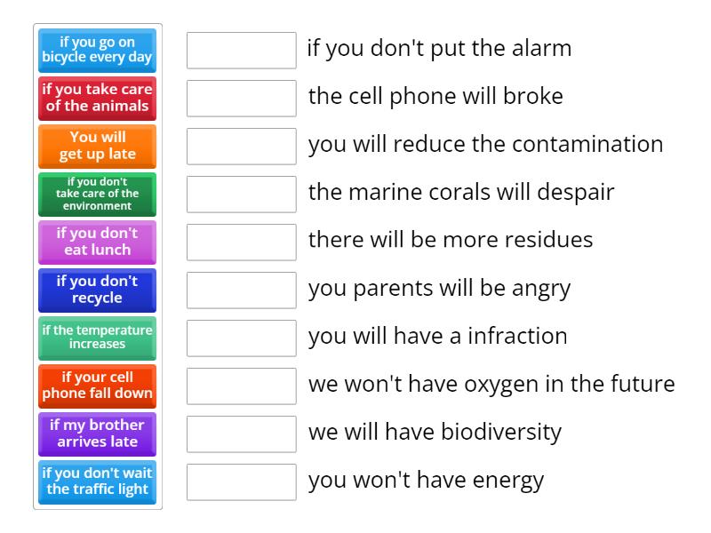 First conditional - Match up