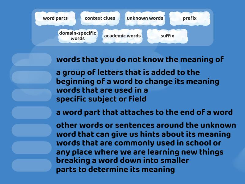 5.CS.1.1 Understand Unknown Words - Match up