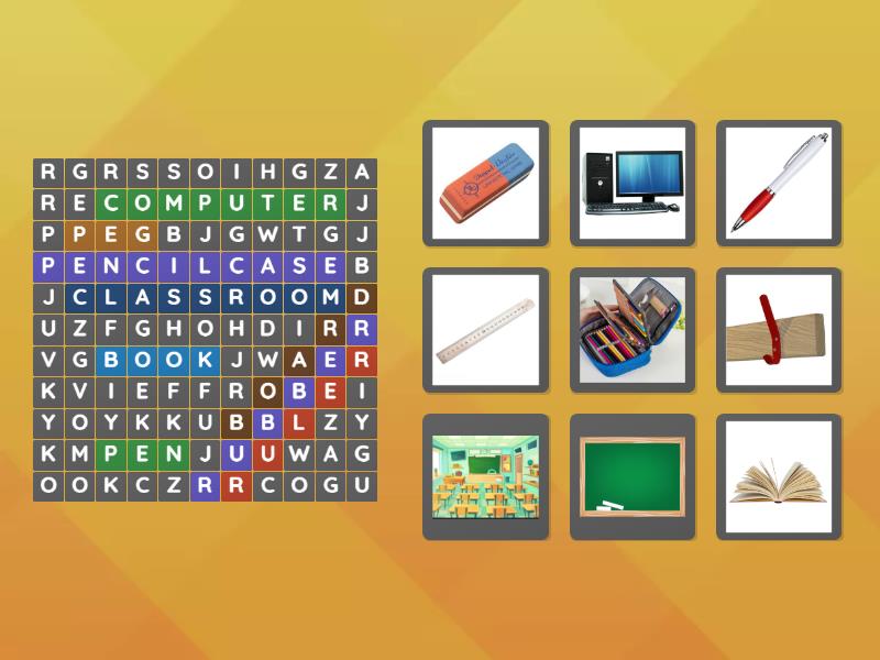 school things - Wordsearch