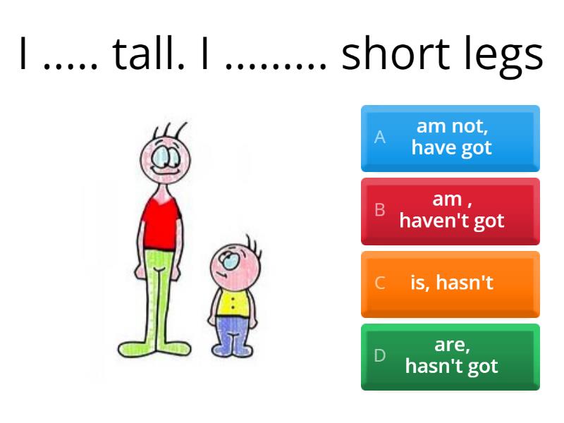 have got has got/ hasn't got haven't got /am is are/ am not isn't aren ...