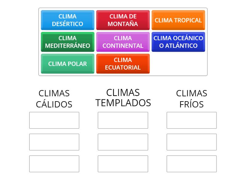 TIPOS DE CLIMA - Group sort
